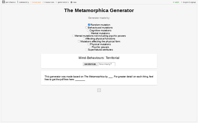 The Metamorphica Generator