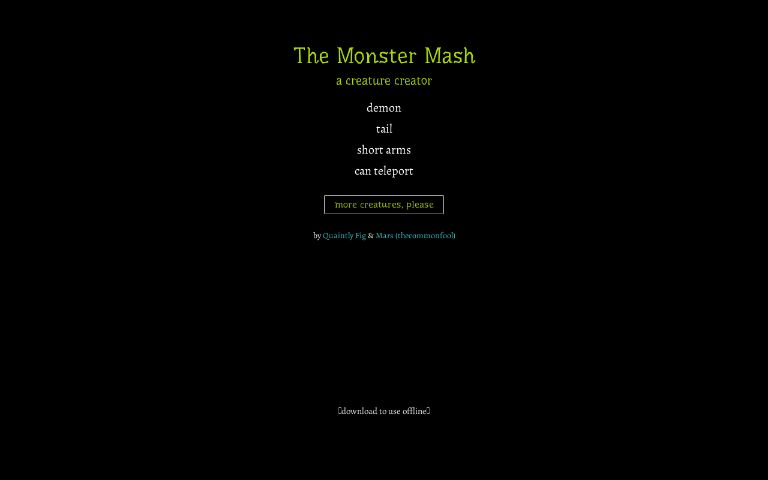 The Monster Mash ― Perchance Generator