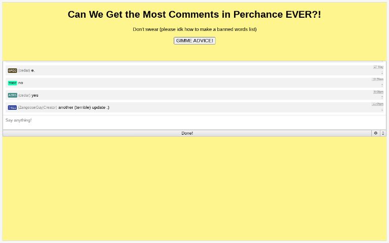 Can We Get the Most Comments in Perchance EVER?! ― Perchance Generator