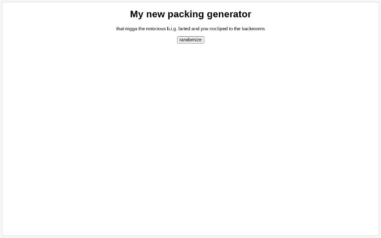 My new packing generator
