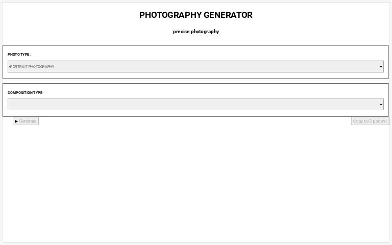PHOTOGRAPHY GENERATOR