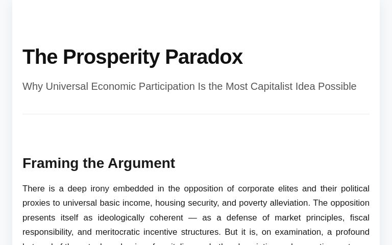 The Prosperity Paradox ― Perchance Generator