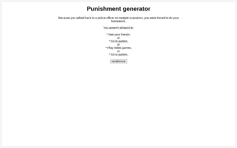 Punishment generator