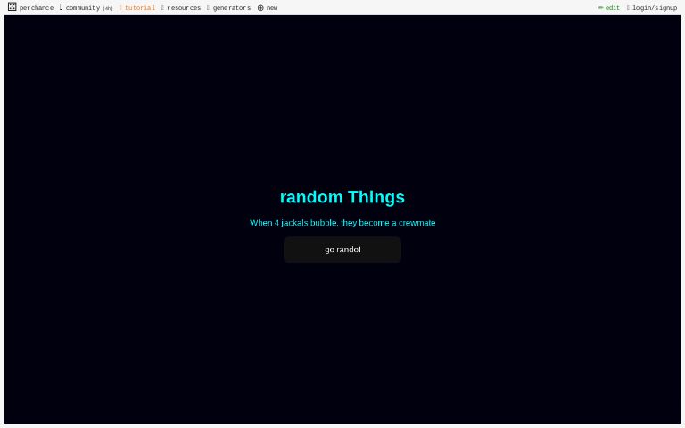 random Things ― Perchance Generator