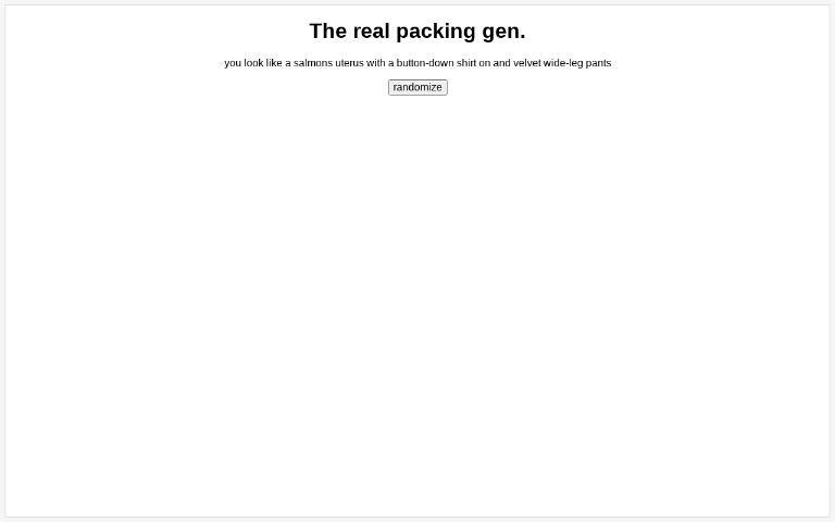 The real packing gen.