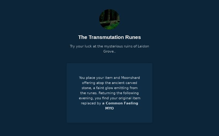 The Transmutation Runes ― Perchance Generator