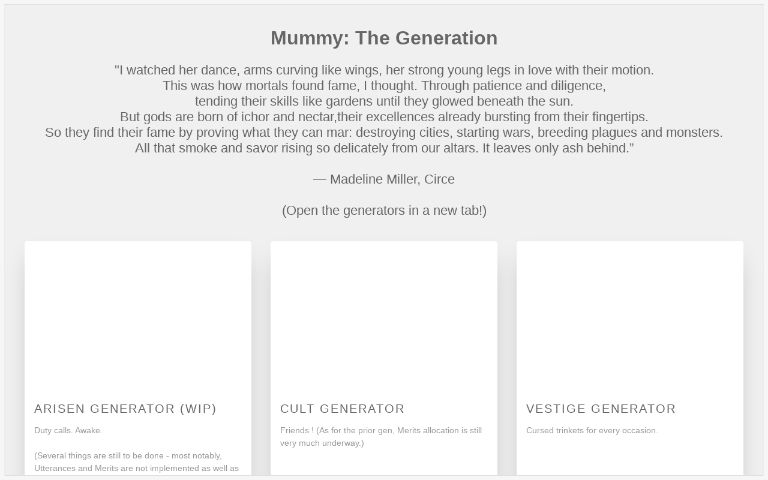 Mummy: The Generation
