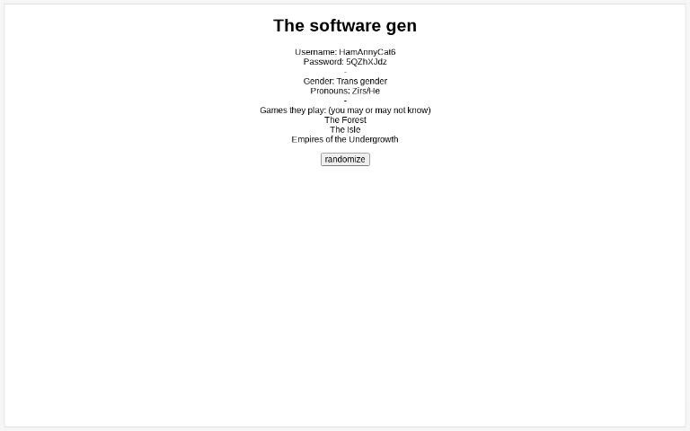 The software gen ― Perchance Generator