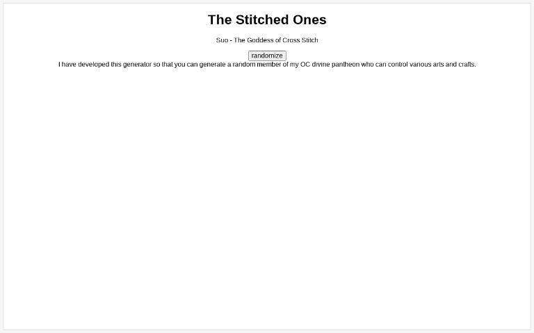 The Stitched Ones ― Perchance Generator