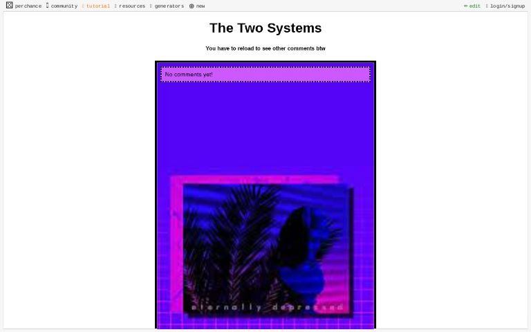 The Two Systems ― Perchance Generator