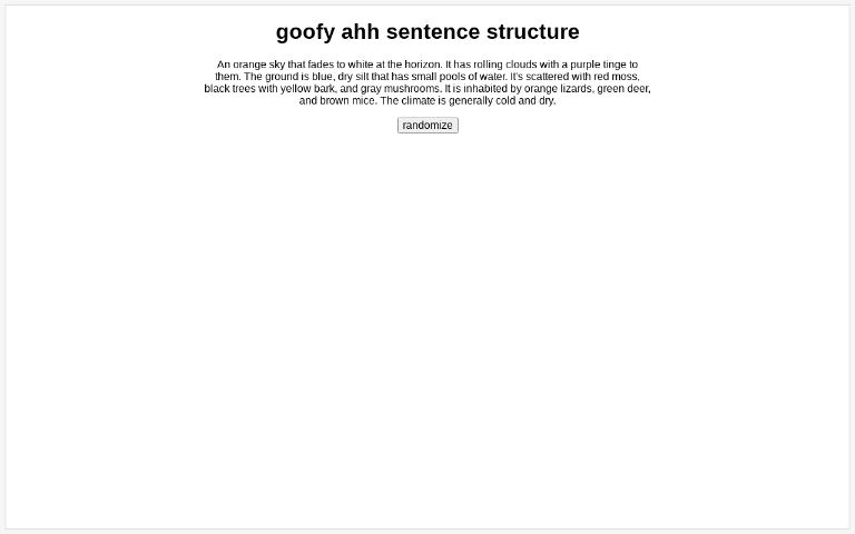goofy ahh sentence structure ― Perchance Generator