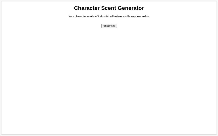 Character Scent Generator