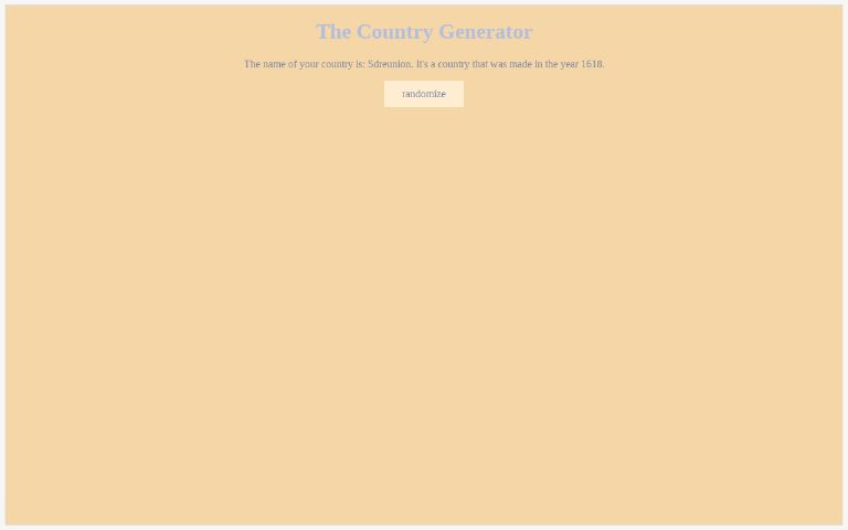 The Country Generator