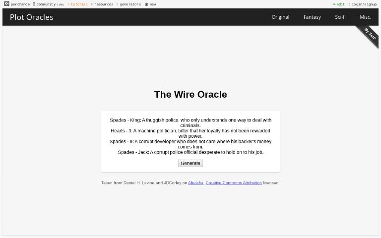 The Wire Oracle ― Perchance Generator