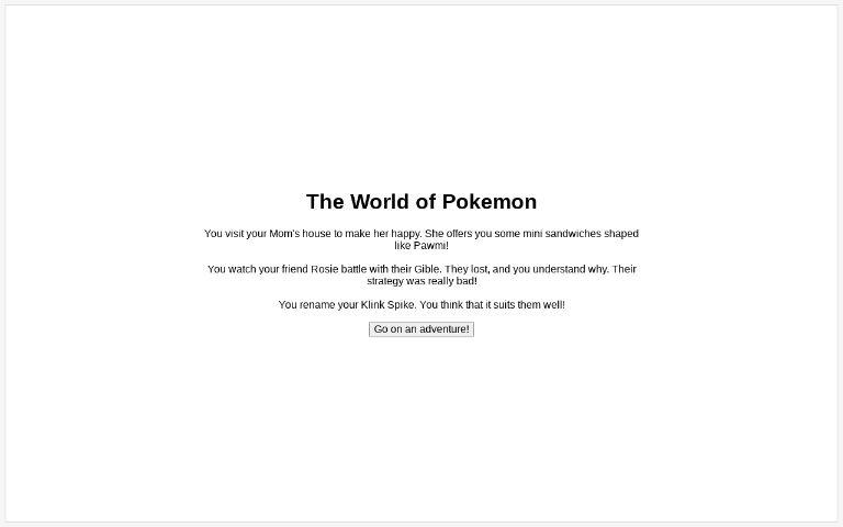 The World of Pokemon ― Perchance Generator