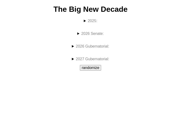 The Big New Decade ― Perchance Generator