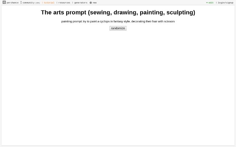 The arts prompt (sewing, drawing, painting, sculpting) ― Perchance ...