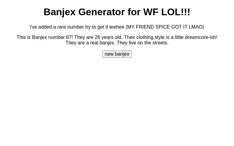 Banjex Generator for WF LOL!!!