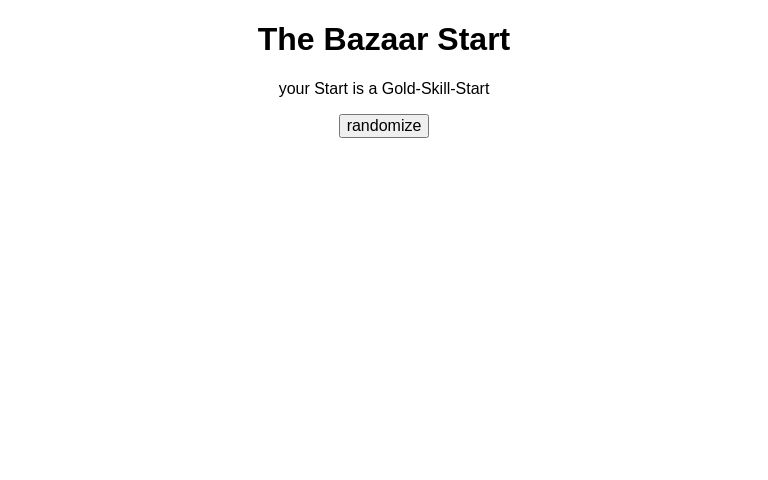 The Bazaar Start ― Perchance Generator