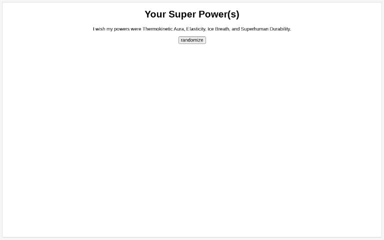Your Super Power(s) ― Perchance Generator