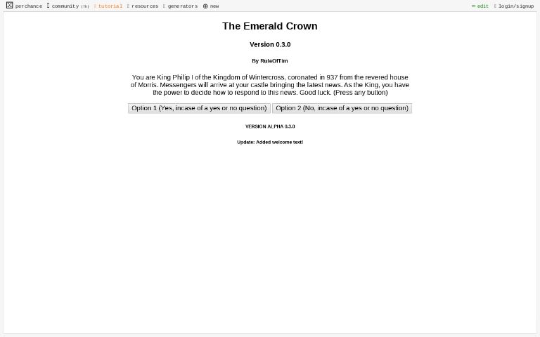 The Emerald Crown ― Perchance Generator