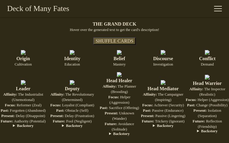 The Grand Deck Perchance Generator