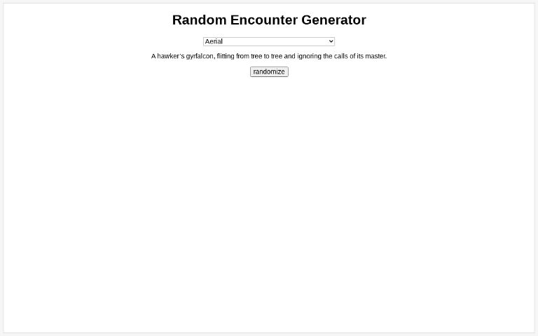 Random Encounter Generator ― Perchance
