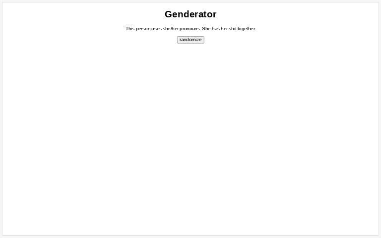 Genderator ― Perchance Generator