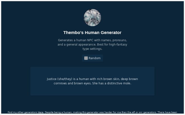 Thembo's Human Generator