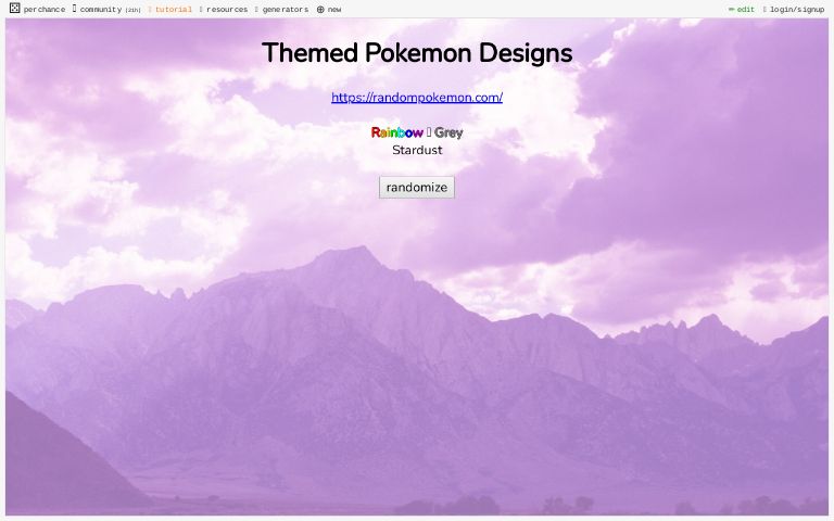 Themed Pokemon Designs ― Perchance Generator