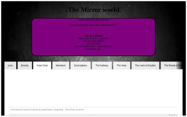 🪞The Mirror world🪞 ― Perchance Generator