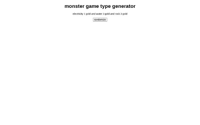 monster game type generator