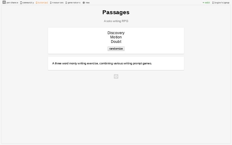 Passages ― Perchance Generator