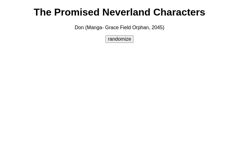 The Promised Neverland Characters ― Perchance Generator