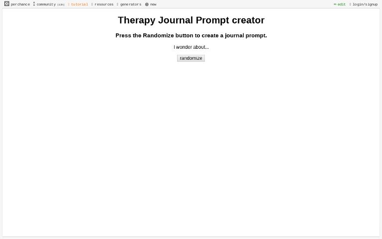 Therapy Journal Prompt creator ― Perchance Generator
