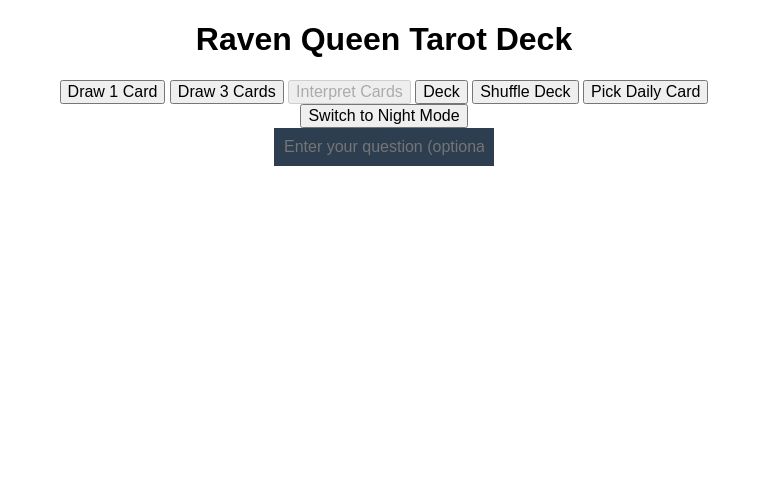 Raven Queen Tarot Deck ― Perchance Generator