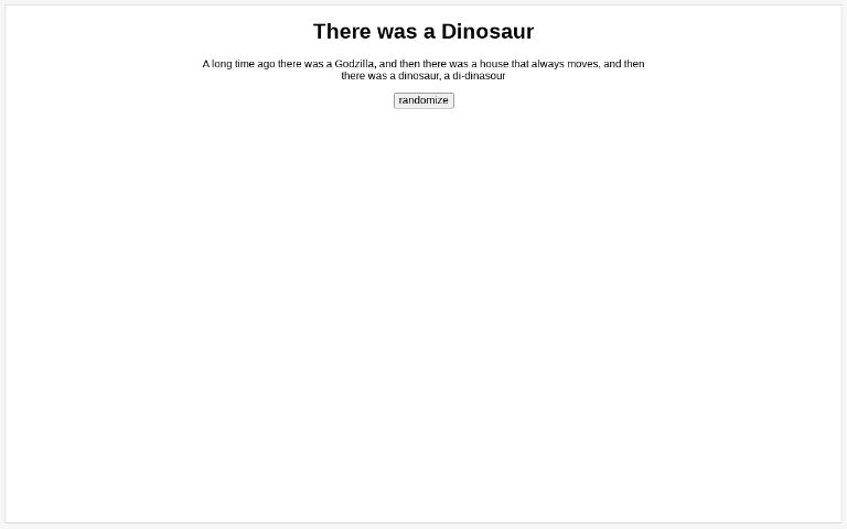 There was a Dinosaur ― Perchance Generator