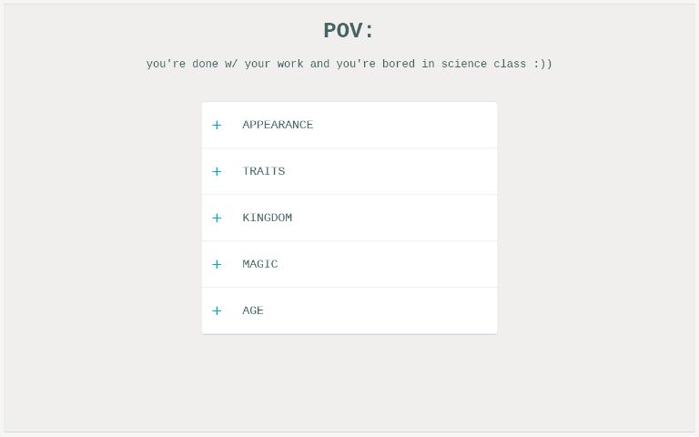 POV: ― Perchance Generator