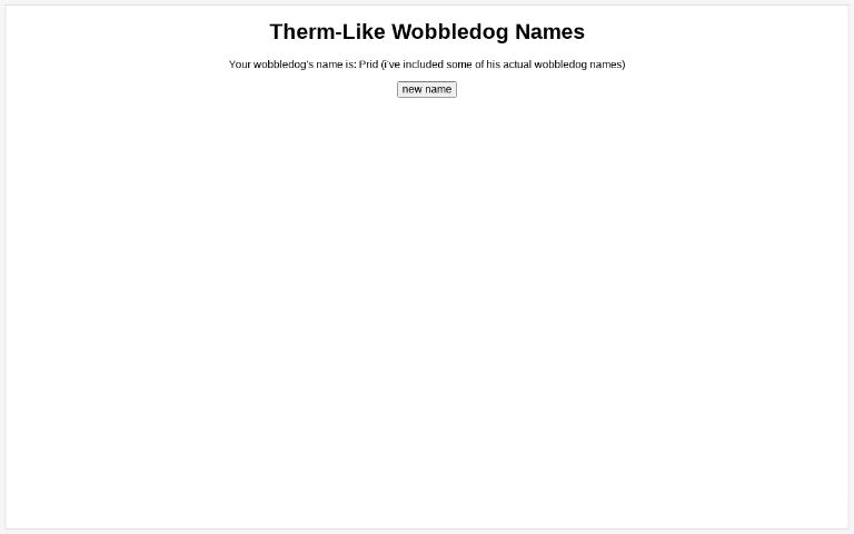 Therm-Like Wobbledog Names ― Perchance Generator