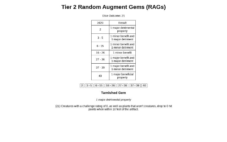Tier 2 Random Augment Gems (RAGs) ― Perchance Generator