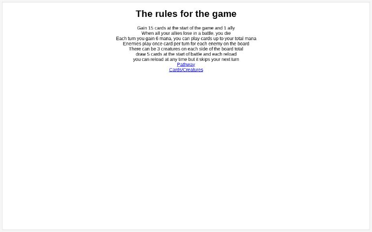 The rules for the game ― Perchance Generator