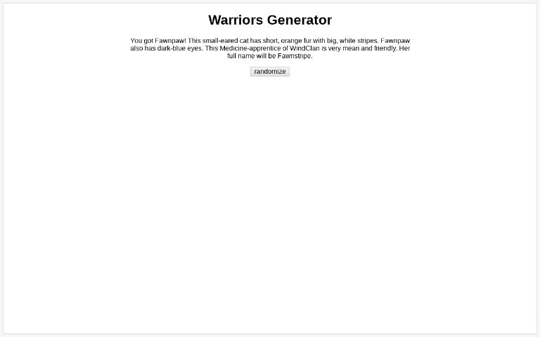 Warriors Generator