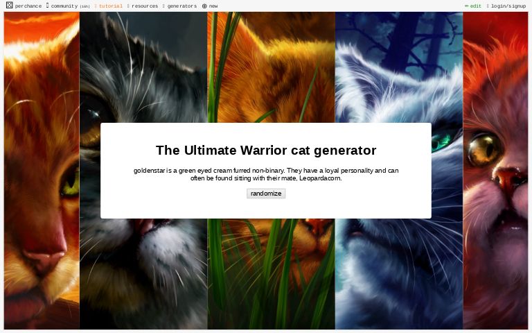 The Ultimate Warrior cat generator