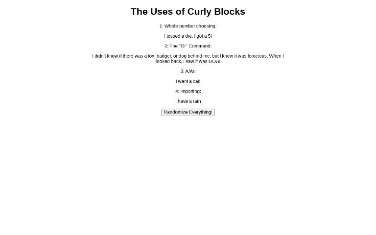 The Uses of Curly Blocks ― Perchance Generator