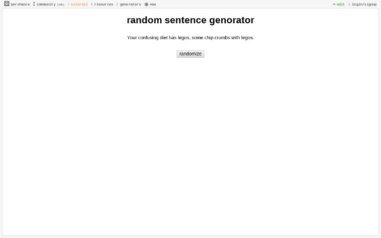random sentence genorator ― Perchance Generator