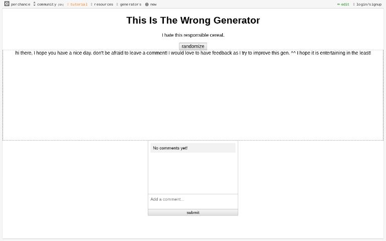 This Is The Wrong Generator