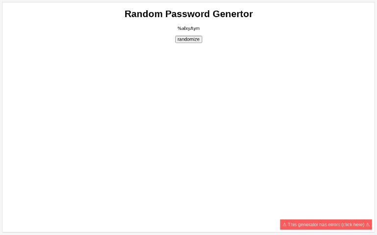 Random Password Genertor