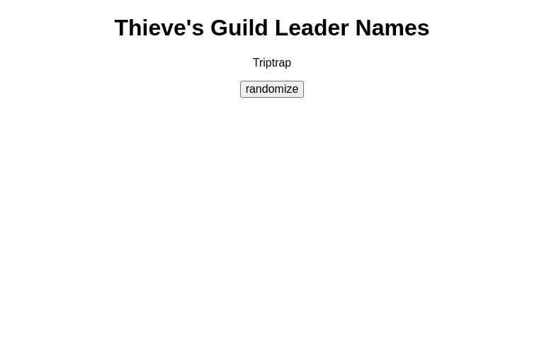 Thieve's Guild Leader Names ― Perchance Generator