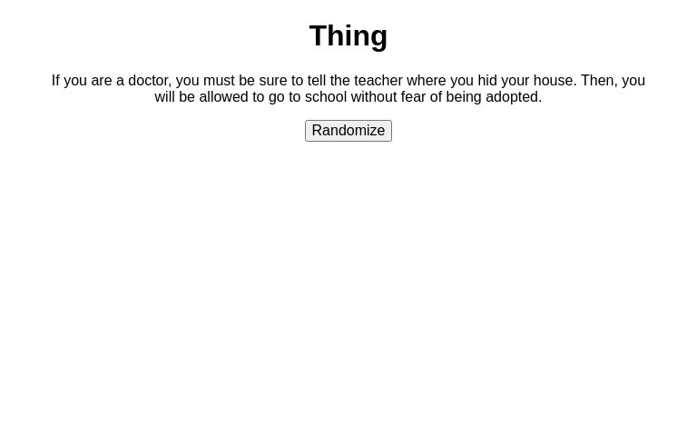 Thing ― Perchance Generator