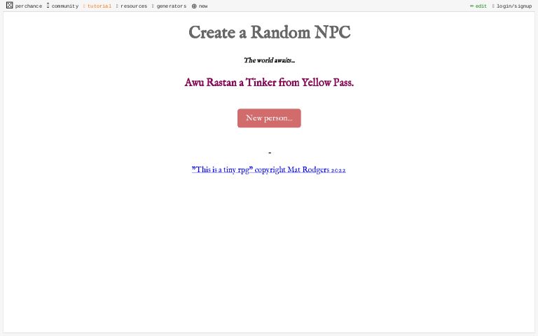 Create a Random NPC ― Perchance Generator